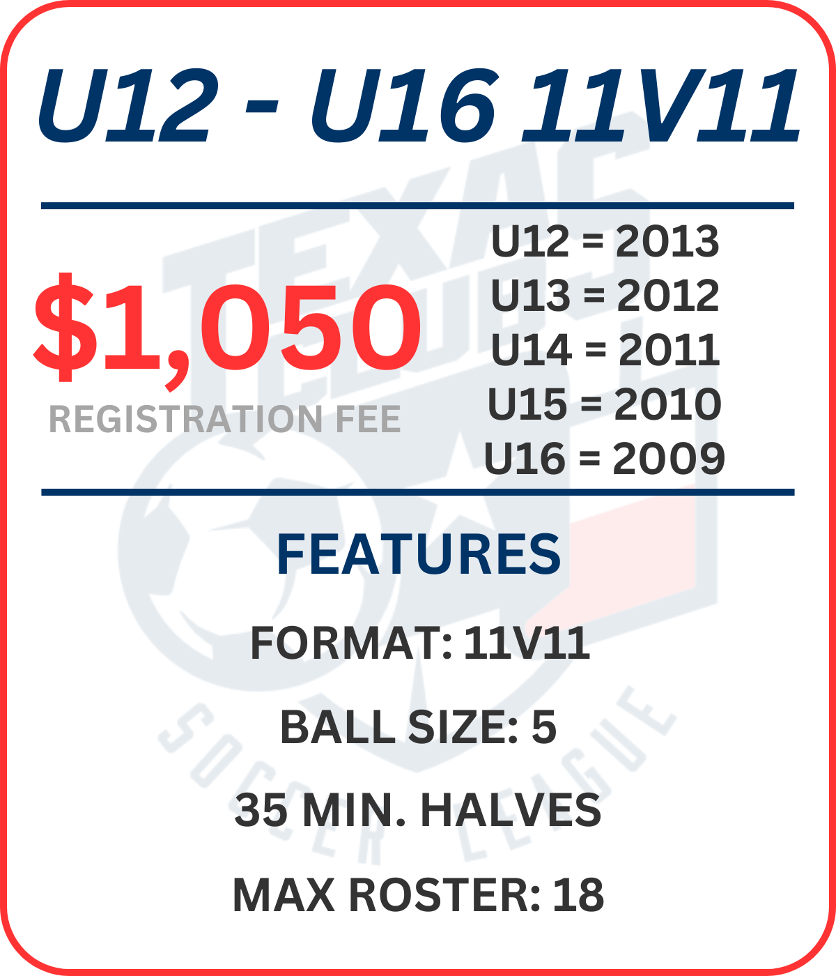 Texas Club Soccer League Home - Texas Club Soccer