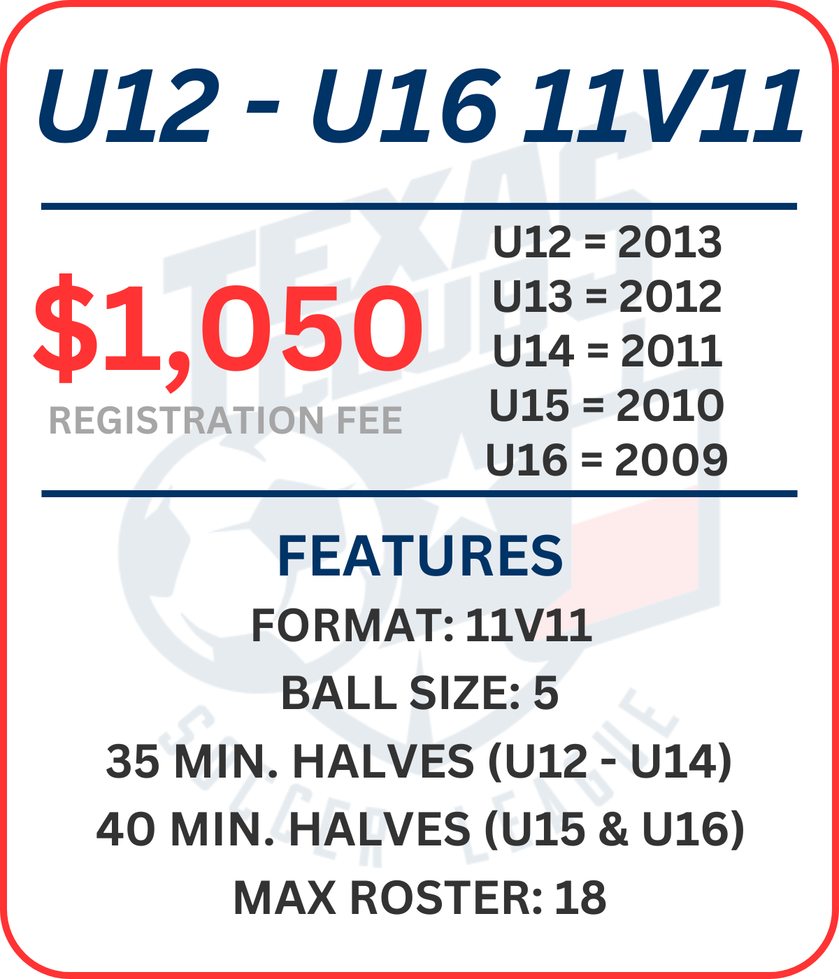 Texas Club Soccer League Home - Texas Club Soccer